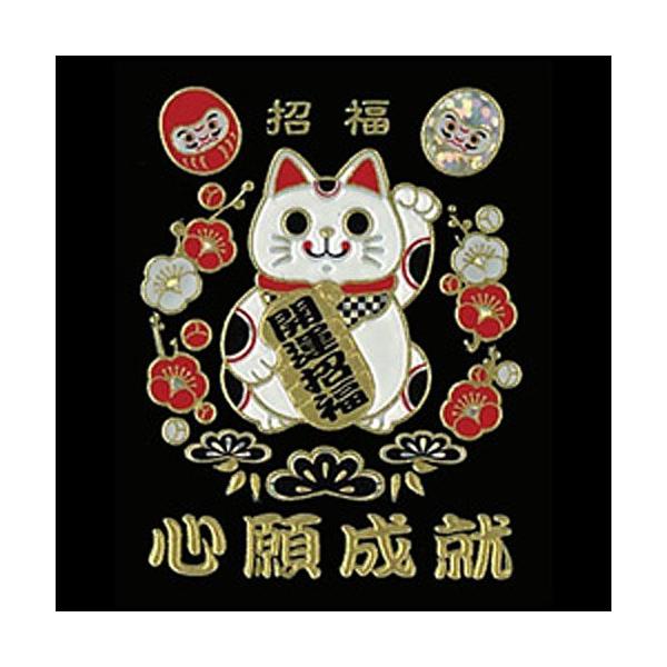 縁起の良い動物をモチーフにした蒔絵シールです！可愛い縁起物たちがあなたに福を届けます。左招き猫（心願成就　千客万来）・台紙サイズ　(約)6cm×9cm・シールサイズ　(約)4cm×5cm・蒔絵シールとは？柄のみが残るタイプのステッカーです。...