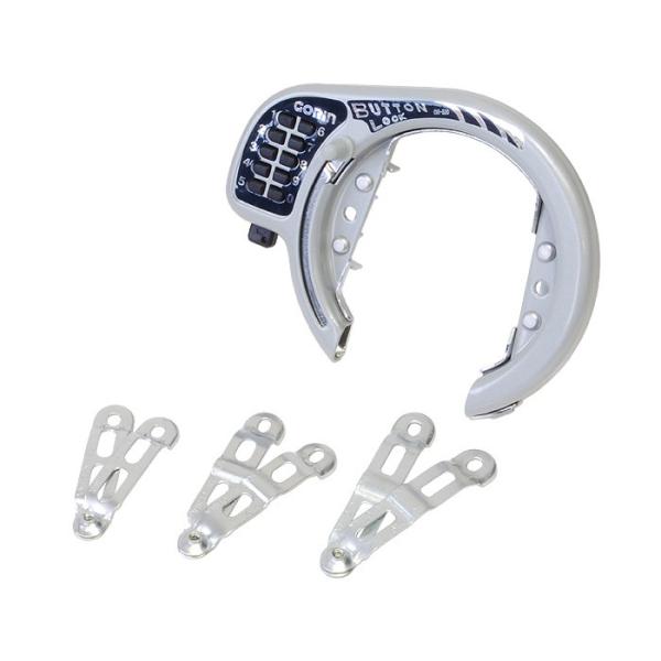 付属品 : 取り付けバンド（3種類） 素材 : スチール 重量 : 270g サイズ 取り付けバンド ： 13mm用、16mm用、19mm用 特徴 ・軽快車からCTBまで幅広く対応する大型リング錠・バックホークの寸法に合わせて選べる3種類の...