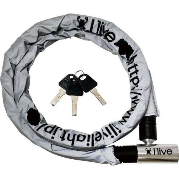 全国一律送料￥600-　店頭受取可能商品カラー ： シルバーサイズ ： 長さ1200mm/太さ18mm本体カバー ： 光に反射するカバーを採用　「I live」ロゴ、アドレスデザインは刺繍仕様　付属 ： スペアを含めて3本のキーが付属、カギ...