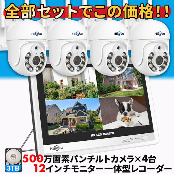 ▼製品情報ブランド：Hiseeu製品型番：8WK-12V-4HD205-3T有効画素数：500万画素ビデオキャプチャ解像度：1296p信号形式：デジタル接続技術：無線、有線画面サイズ：12インチ映像圧縮方式：H.265防塵・防水性能：IP6...