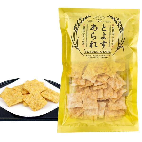 米の粒つぶ食感が楽しい一口サイズの薄焼き煎餅に、醤油味をベースにサラダ油の甘味に塩で味を整えました。内容量／60g商品サイズ（mm）（縦・横・高さ）／260×170×30特定原材料等／小麦、大豆オリジナル メーカー おせんべい あられ お菓...