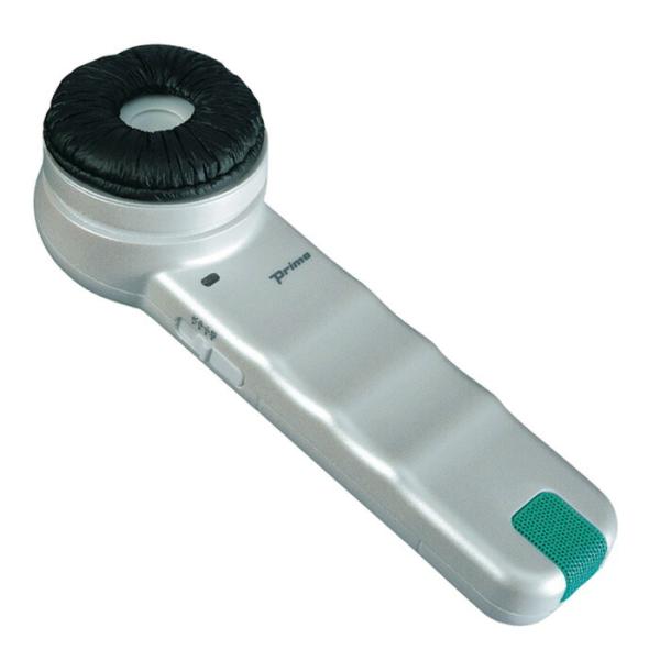 必要なときに耳にあてるだけ。握りやすいウェーブ型ボディ。電池交換時期をLEDがお知らせ。