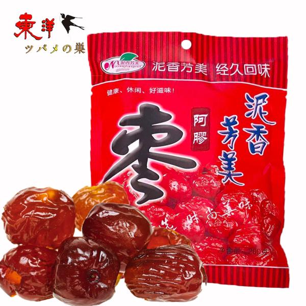 【名　称】阿膠蜜棗【原材料】なつめ、砂糖、クエン酸【内容量】200gx1点【原産地】中国【賞味期限】パッケージに記載【保存方法】直射日光、高温多湿を避け、常温で保存して下さい。【注意事項】画像はイメージです。入荷状況により、商品パッケージが...