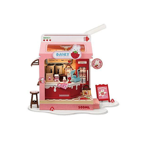 ▼この商品は【ROBOTIME社 Rolife ミニチュアドールハウスキット ミニサイズ 【DS034：イチゴミルクパック】】です。ROBOTIME社の「Rolife ミニチュアドールハウス」です。塗装済みで簡単な組み立て式のDIYミニチュ...