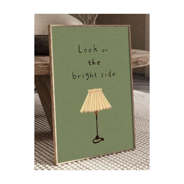 北欧風ウォールアートこちらは【ポスター1枚のみ】額縁は付属しません。LOOK ON THE BRIGHT SIDE「いい方に考えよう」◆こんな方におすすめ・北欧・ナチュラル・モダンインテリアが好き・リビング・寝室・玄関をおしゃれにしたい・写...