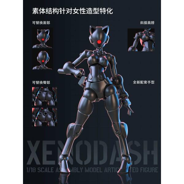 【発売日：2026年05月31日】SHEIK MAINLAND 3 min projectシリーズ 迅捷異人 1/18スケールプラスチックモデルキット(ブラック)＊この商品は、組み立て、塗装が必要なプラモデルです。＊画像は塗装済みの完成見本...