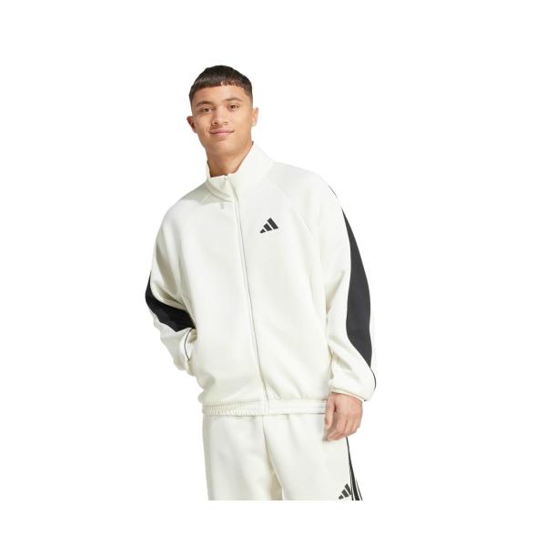 ■バリエーション：ジャージトップ,オフホワイト/ブラック (JX5618)■メーカー：adidas(アディダス)・ルーズフィット・ジップクロージャー・リサイクルポリエステル67% / 綿33%説明スタジアム トラックトップ / M STAD...