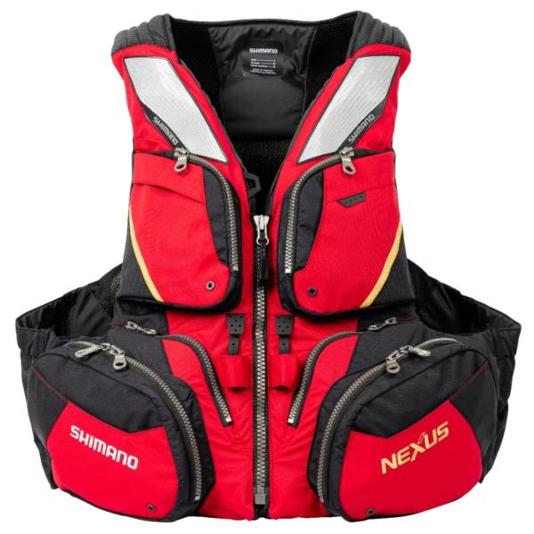 ■メーカー：シマノ(SHIMANO)・カラー：レッド・サイズ：2XL・裾囲最大(cm)：146シマノ(SHIMANO) ネクサス フローティングベスト VF-120W レッド 2XL