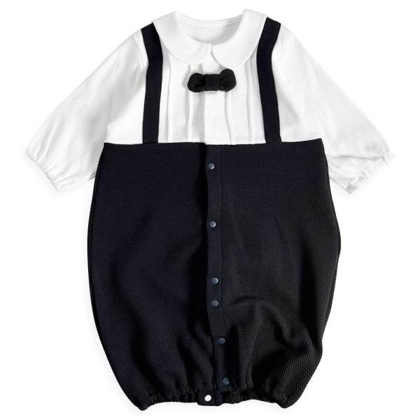 ,,,,#20251215siteoffitems 蝶ネクタイ付きのおしゃれなドレスオール蝶ネクタイは前身に縫い付け、邪魔にならないほど良い大きさです ２WAYなのでドレスとしてもカバーオールとしてもお子様の成長に合わせて使用できます。 お...