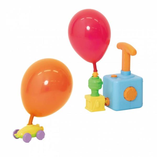 ,#20251121099 風船に入れた空気の力で走り出すパワーバルーン！！付属の車に風船をセットしてスイッチボタンを押せば空気の力で走り出します。他にも付属のホイッスルに風船をつけて空気を入れれば音と一緒に風船が高く飛んでいきます。