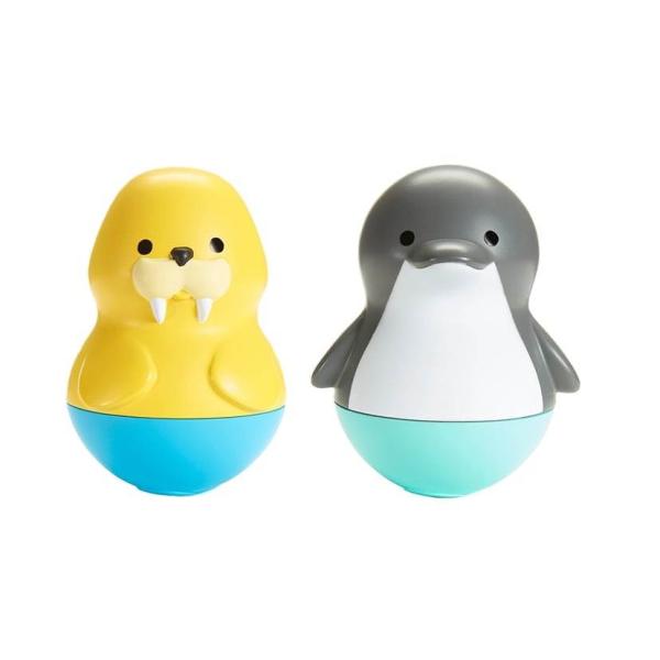 【商品説明】イルカとセイウチが、セットになったmunchkin(マンチキン)の「おきあがりこぼし」。 湯船にプカプカ浮かべたり、コロコロ転がして遊べます。