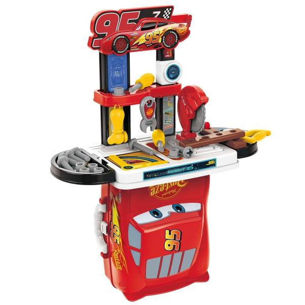 ライトニング・マックィーンのケースが、ワークショップやテーブルトップに変身するよ！DIYを楽しめる2WAYツールセットです！組み立ては工具不要です。遊んだ後は、ケースの中に全部しまえるので保管にも便利！本体組み立てサイズ(約)：横42×奥行...