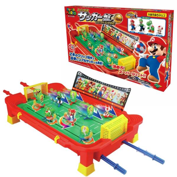 ,#2025112801,, スーパーマリオのサッカー盤が新登場！新たに採用した左右2本のマルチコントロールグリップの操作で、リアルなサッカーゲームを簡単に楽しめます！マリオキャラクターのフィギュアが4体付属します。別売り商品のリンクシステ...