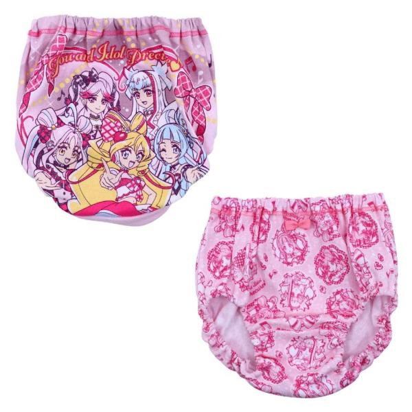 , キミとアイドルプリキュアの２枚組ショーツです。ラメプリントの可愛さが子供たちに大人気です。