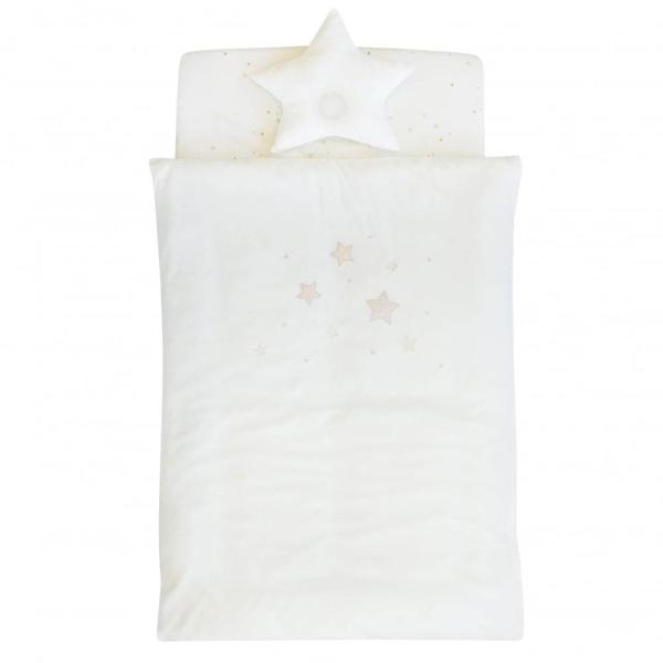 ,#20251215siteoffitems,#00003742 ＼ベビーザらス限定セット／【ベビー布団8点セット　パイルゴールドスター】洗い替え用のフィッティングシーツがプラス１枚付いた、お得な8点セットです。掛けカバーと枕はふわふわなパ...