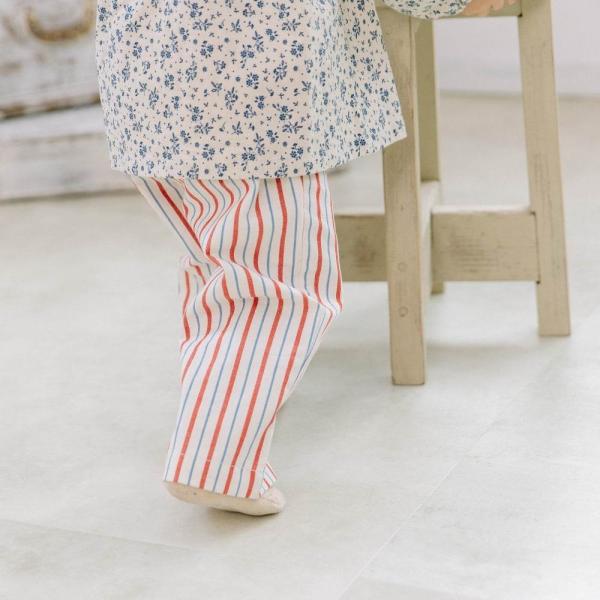 ,#20251201001,#00003624,#20251225001 【ベビーザらス限定】First Closet×mio（@m_ooo）大人気インフルエンサーコラボコレクションやわらかい先染めストライプのツイル素材を使用した、ロングパ...