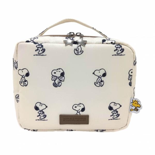 ,#20251215siteoffitems 【ベビーザらス限定】PEANUTSブランドのマルチポーチです。ダブルジップなので開閉がしやすく、出し入れが簡単に出来、持ち手付きで持ち運びにも便利。