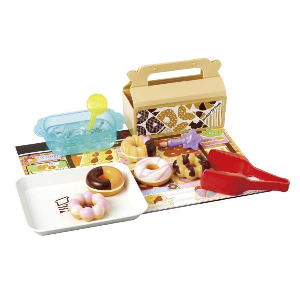 お風呂でもお部屋でも遊べる！お湯と氷水で何度でも色が変わっちゃう!かえちゃOh!!シリーズから、まほうのミスタードーナツが登場♪本物そっくりなドーナツが作れちゃう『かえちゃOh!! まほうのミスタードーナツ』トングでつかんで、トレーにのせて...