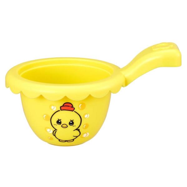 アヒル隊長イラストバージョンのかわいい手おけです。小さなお子様でも持ちやすいサイズ！アヒル隊長と楽しくお風呂に入ろう！