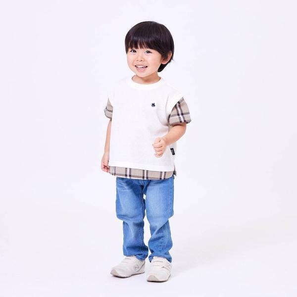 ,#00003761,#000444,#00003807 レイヤード風が可愛いフェイクTシャツ＜サイズ＞80cm：身丈33cm 身幅35cm 肩幅27cm 袖丈10cm90cm：身丈36cm 身幅36cm 肩幅28cm 袖丈11cm＜素材＞...