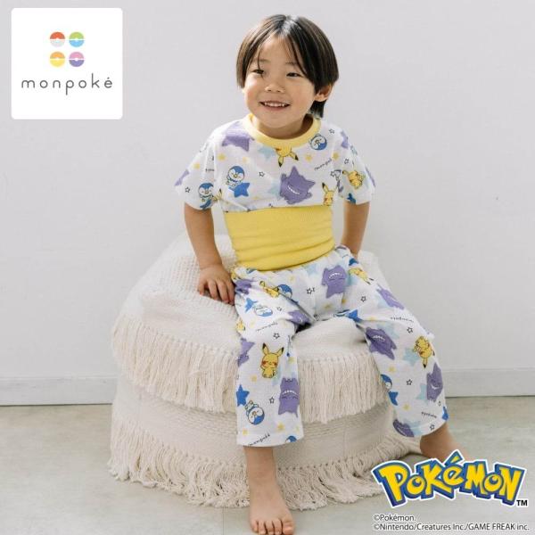 ,#000444,#00003817 ポケモン公式ブランド『monpoke（モンポケ）』から「monpoke collection」 が展開！「monpoke」の半袖パジャマです。モンポケのパジャマならお着替えが楽しくできそうです♪腹巻付き...