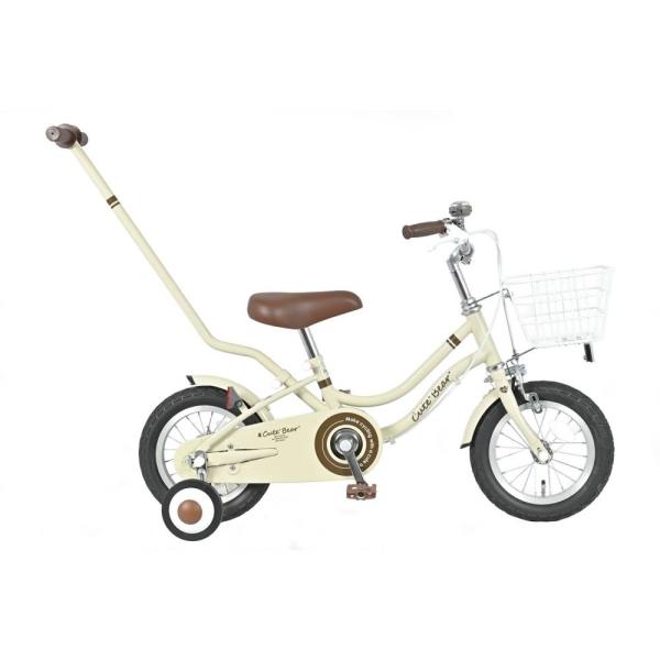 トイザらス限定！ 2歳半から乗れる手押し棒付きキッズ自転車パパ・ママと一緒にお出かけできる手押し棒（脱着可能）前カゴ・前後ドロヨケ・巻き込み防止のフルチェーンカバー装備。安全性、グリップ力、クッション性に優れた空気入りタイヤを採用。