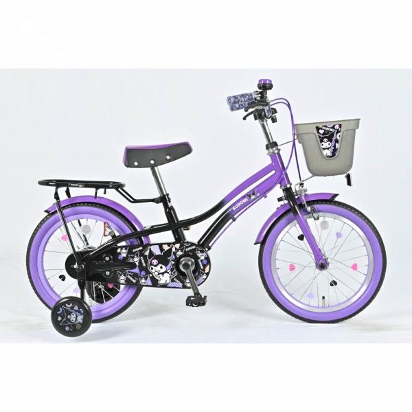 トイザらスオリジナル！大人気のクロミが、自転車になって登場。ブラック×パープルのクロミらしいカラーリングで、見た目から気分が上がる18インチモデルです。クロミプリント入りのテリーサドルで座り心地にもこだわり、毎日の「はじめてのおでかけ」を楽...