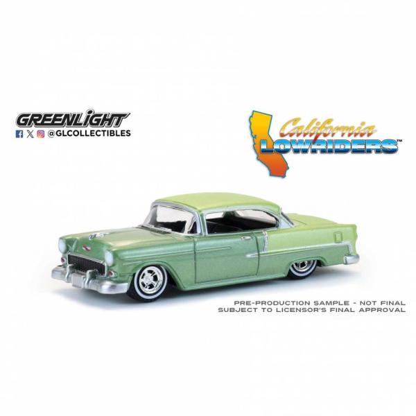 GL 1/64 1956 Chevrolet Bel Air Lowrider - Crocus Yellow ＆ Laurel Green Two-ToneＧＬ　１／６４　１９５６　シボレー　ベルエア　ローライダー　ー　クロッカスイエロー...