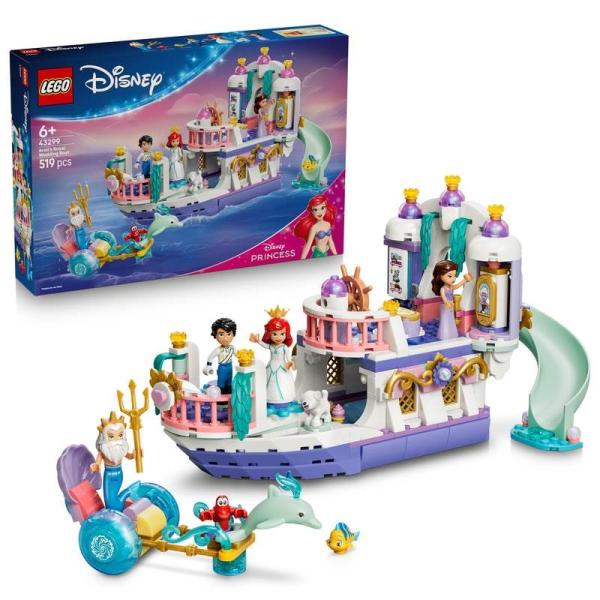 ・ ディズニープリンセスのプレイセット - アリエルのロイヤルウェディングボート（43299）は、お子さまの想像力と創造性を育むギミックが満載です・ 映画のキャラクター7体 - アリエル、エリック、トライデントを持つトリトン王、ヴァネッサに...