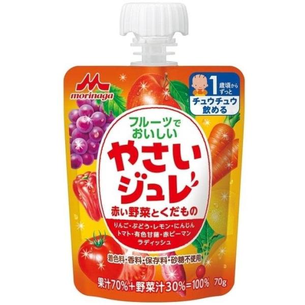 ,#00003200 8種類の野菜と果物を使用した1歳頃からのお子様向けゼリー飲料です。食べやすいジュレ状で、手に持って食べやすいストロー付きパウチ容器入り、お子さまの「自分で食べたい」を応援し外出時のおやつにもぴったり。＜アレルギー特定原...