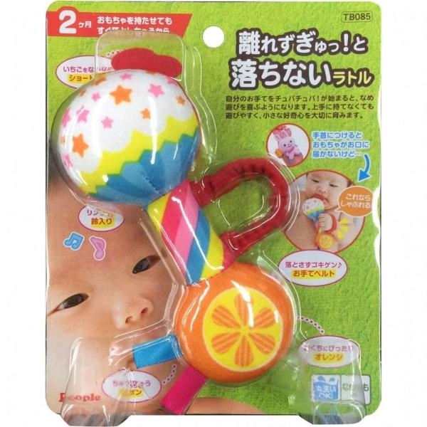 ２ヶ月でおもちゃをもたせてもすぐ落としちゃうから！離れずぎゅっ！と　落ちないラトル自分の手が一番のおもちゃと言われる頃の赤ちゃんでも楽しく遊べる玩具を考えました。握った手を開いても落とさないからゴキゲン！ふわふわやわらかいのでお顔にあたって...
