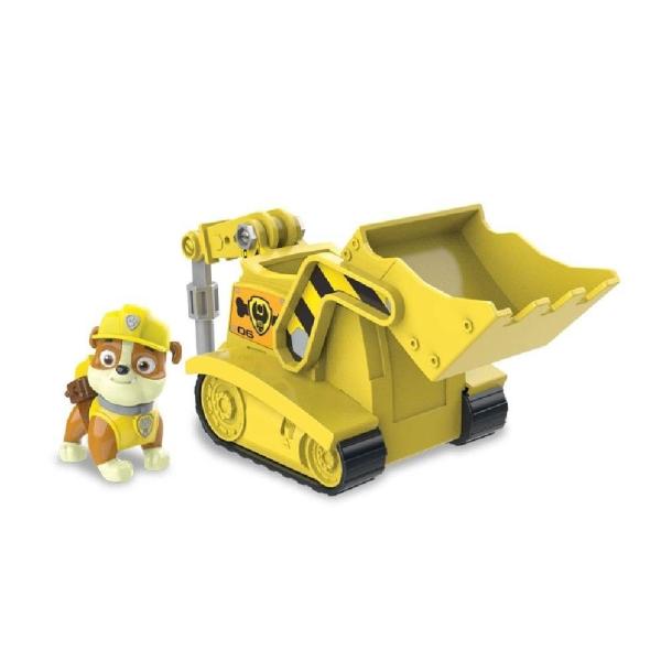 , パウ・パトロールの人気キャラクター「ラブル」が「パワーブルドーザー」と一緒におもちゃで登場！ワンギミック付ビークルと可動フィギュアのセットで、ごっこ遊びが楽しめます。