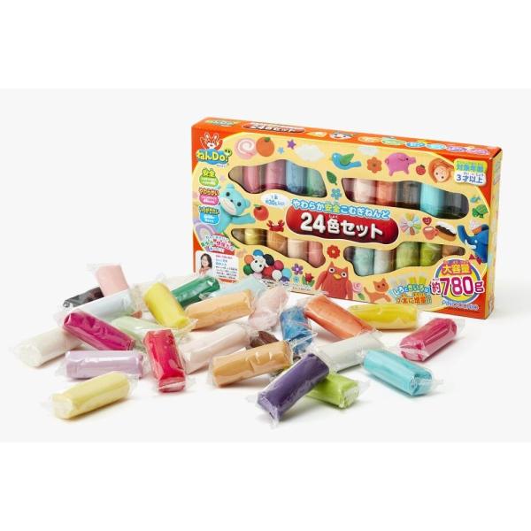 色鮮やかなねんどが24色入ったお得なセット商品！使用頻度の高い「しろ」と「きいろ」のねんどを2本に増量したお得な26本入り。