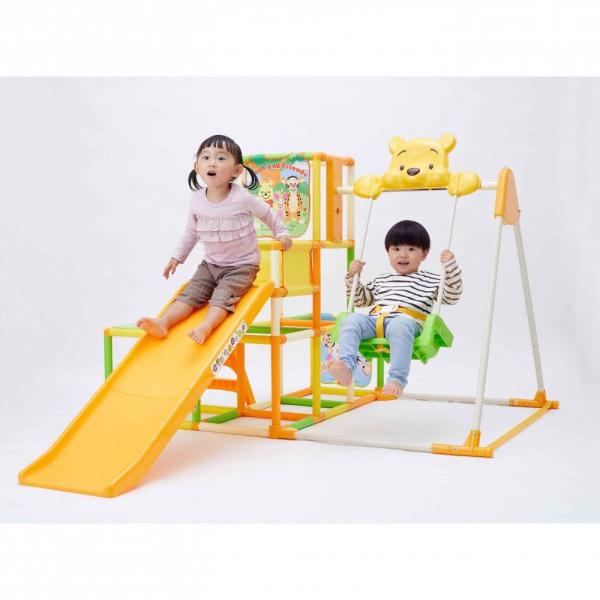 , 元気応援遊具1.ジム、すべり台、ブランコ、鉄棒と4つの遊びが1台に風の強い日も、お部屋で全身を使って遊びながら楽しんで運動能力を身につける立つ、座る、寝転ぶ、起きる、のぼる、おりる、はう、すべる、ぶら下がる、持つなど幼児期に身につけたい...
