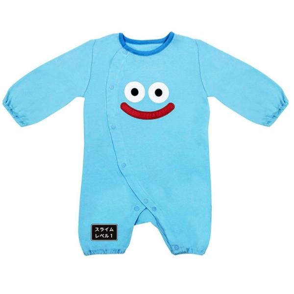 ,, 「ドラクエベビー＆キッズ　フィットオール　スライム」親子ではじめての冒険！「ドラクエベビー＆キッズ」より、新作のベビーウェア・キッズウェアが登場です。スライムの顔がデザインされた、インパクトのあるフィットオールです。