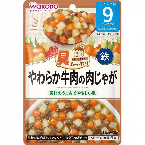 ,#00003200 ＜商品特長＞ ・バラエティ豊かな「具」がたっぷり・離乳食で不足しがちな鉄もしくはカルシウムを強化・コロコロに切ったじゃがいもに牛肉のうまみがしみこんだ肉じゃがです。・着色料、香料は使用しておりません＜内容量＞80g＜原...