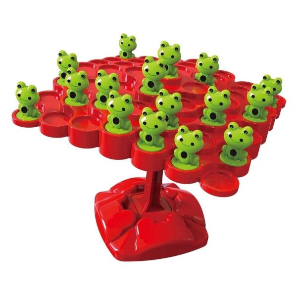 土台をたおさないようにカエルをたくさん乗せていこう