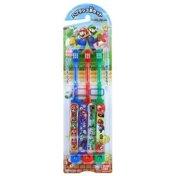 ,#00003380,#00003718 『スーパーマリオ』のハブラシです。ハブラシは3色で３本セット。