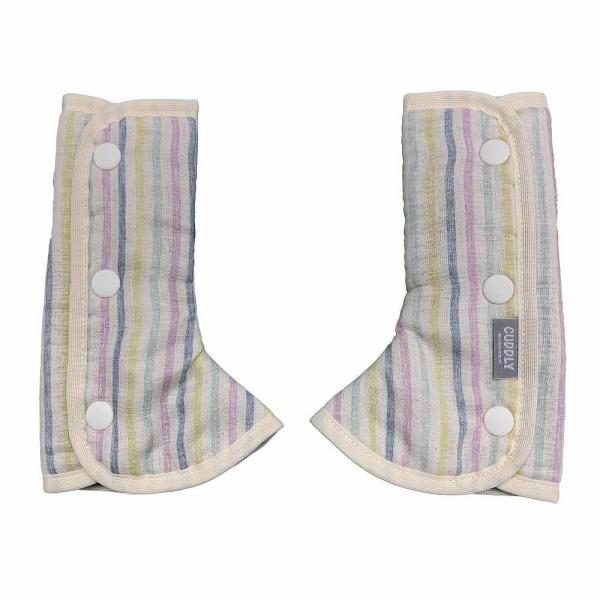 , 抱っこひものショルダーベルトに取り付けて使うよだれカバー。赤ちゃんが舐めて(カジカジして)しまいがちな抱っこひものコーナー部分もカバーが出来るＬ字型で厚みのある抱っこひものショルダーベルト(周囲最大17.5ｃｍまで）でも装着出来て、ズレ...