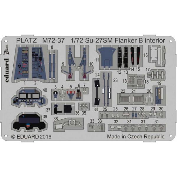 プラッツ 1/72 MiG-29(9.13)フルクラムC用 エッチングパーツ(内装用) M72-43■メーカー：プラッツ(PLATZ)
