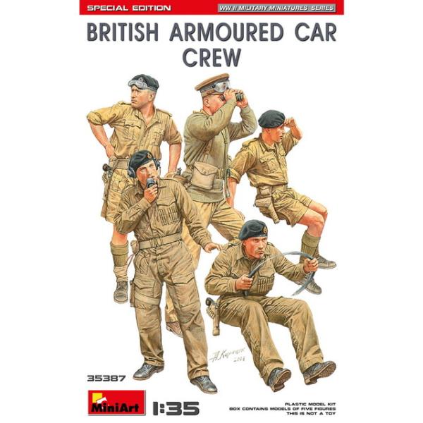 ミニアート 1/35 WW.II イギリス軍 装甲車搭乗兵フィギュアセット 5体 スペシャル仕様 (装備品付属) プラモデル MA35387■メーカー：ミニアート(Miniart)