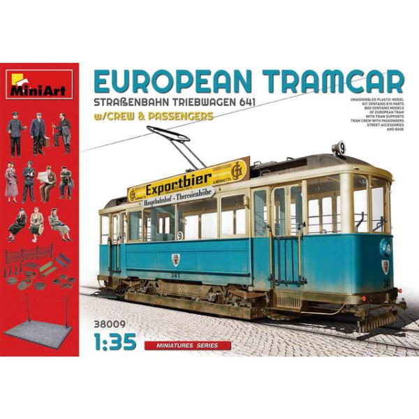 ミニアート 1/35 ヨーロッパの路面電車 乗員・乗客フィギュア&amp;情景ベース付属 情景セット プラモデル MA38009■メーカー：ミニアート(Miniart)