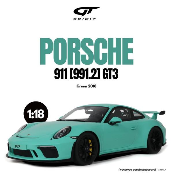 GT SPIRIT 1/18 ポルシェ 911(991.2) GT3 2018 (グリーン) 完成品ミニカー GTS550■メーカー：GT SPIRIT