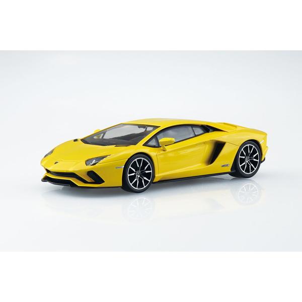 アオシマ 1/32 楽プラ スナップキット No.07-PY ランボルギーニ アヴェンタドールS(パールイエロー) プラモデル■メーカー：青島文化教材社(AOSHIMA)