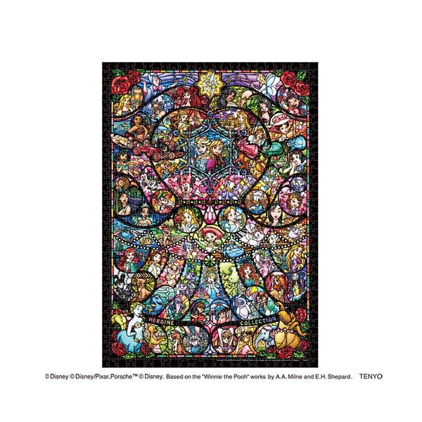 ジグソーパズル 1000ピース ヒロイン コレクション ステンドグラス(ディズニー＆ディズニー/ピクサー) 29.7x42cm DW-1000-865■メーカー：テンヨー(Tenyo)