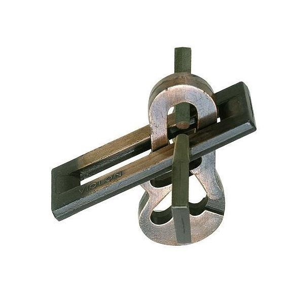 1960年代のアメリカ特許にあった幻のパズルを参考に作成。ヴァイオリンとその弦をイメージした元のデザインはJoseph L.Litle。そこに故・室井忠夫氏と芦ヶ原伸之氏により、手が加えられている。「はずる」とは？　「はずる」とは、ひらめき...