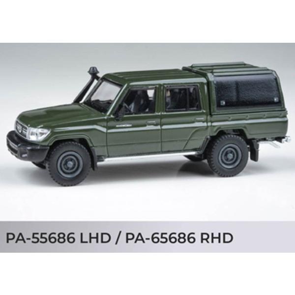 PARA64 1/64 トヨタ ランドクルーザー ダブルキャブ ピックアップ LC79 2014 ミリタリーグリーン RHD ダイキャストミニカー PA65686■メーカー：イクソ(IXO)