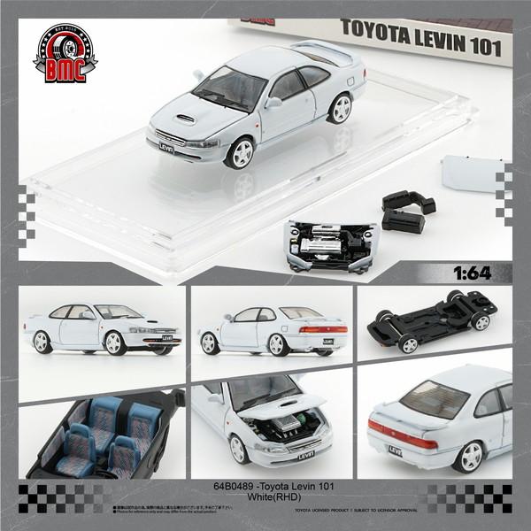 【発売日：2026年05月31日】BM CREATIONS 1/64 トヨタ レビン101 ホワイト RHD (ターボ用ボンネット/エンジン/NA用エンジンカバー/フィルター付) 完成品ダイキャストミニカー 64B0489■メーカー：ビーエ...