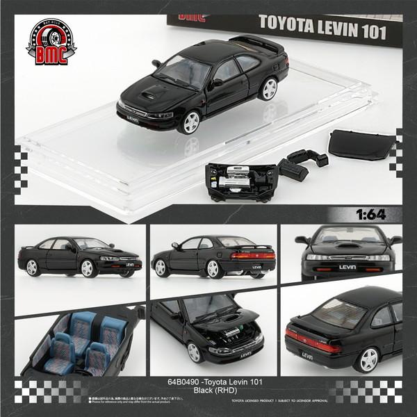 【発売日：2026年05月31日】BM CREATIONS 1/64 トヨタ レビン101 ブラック RHD (ターボ用ボンネット/エンジン/NA用エンジンカバー/フィルター付) 完成品ダイキャストミニカー 64B0490■メーカー：ビーエ...