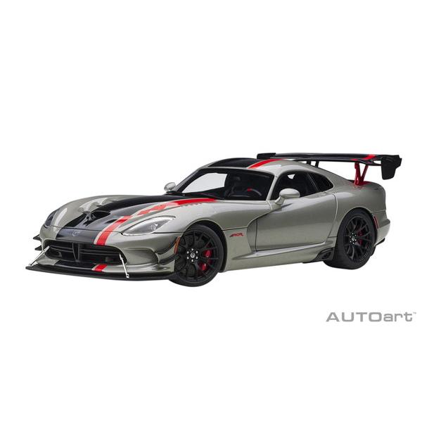 AUTOart 1/18 ダッジ バイパー ACR メタリック・シルバー/ブラック・ストライプ 完成品ミニカー 71733■メーカー：オートアート(AUTOart)